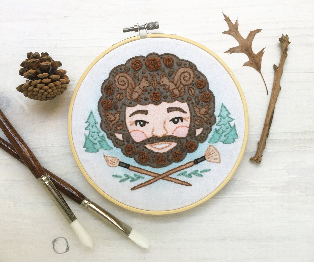 Bob and His Happy Little Trees Hand Embroidery Sampler Hoop - Etsy