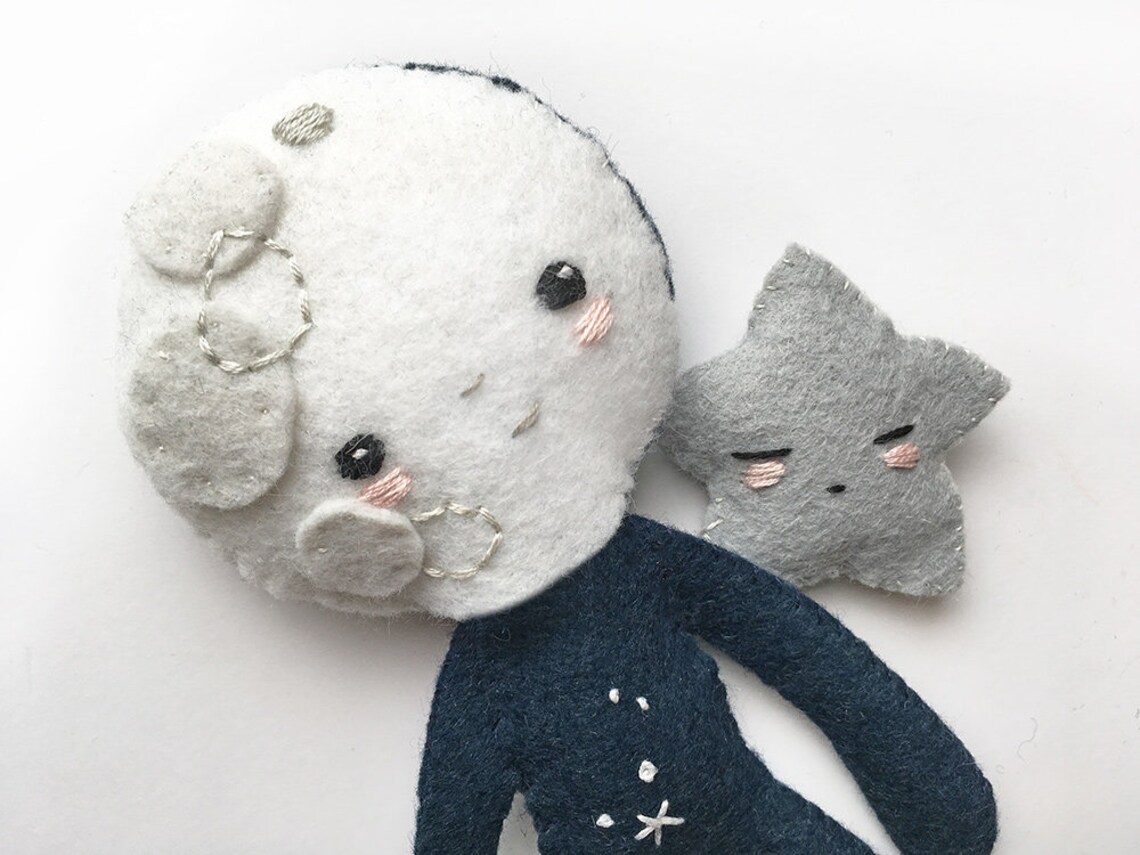 Celestial Plush Sewing Pattern for Felt Doll Moon Child and | Etsy