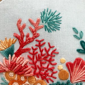 PDF Download Coral Reef Hand Embroidery Pattern, Under Water, Sea and ...