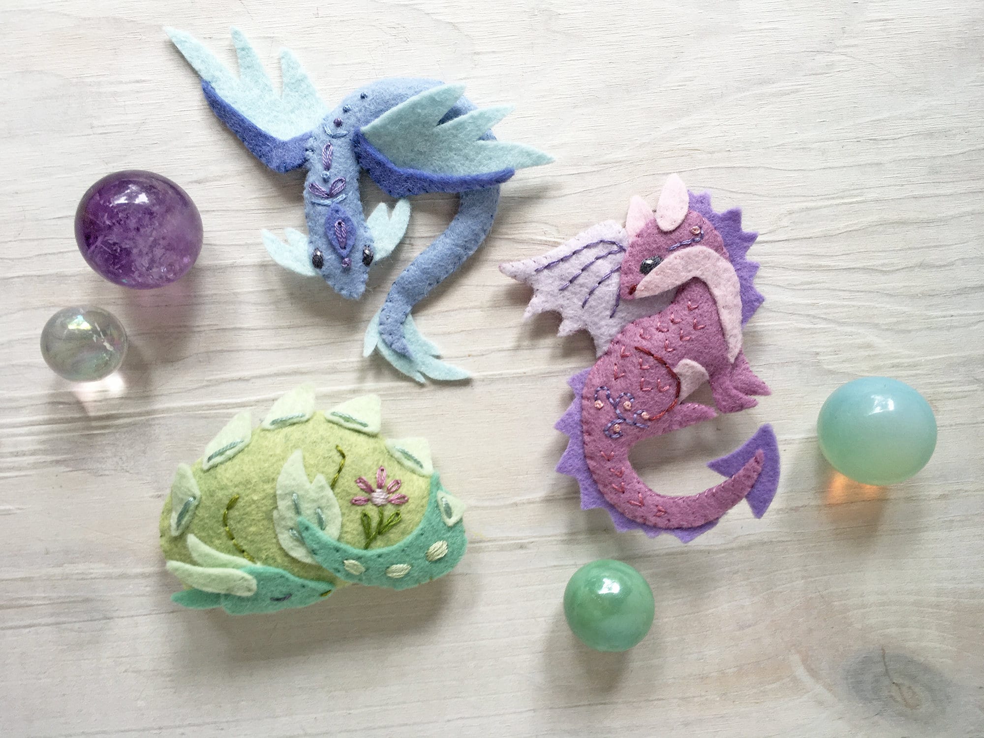 Felt Dragons PDF Pattern Download SVG File Mini Plush Sewing - Etsy