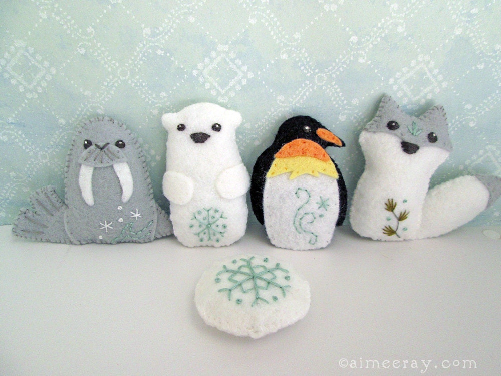 Icy Creatures Felt Animals Plush Pattern, PDF Download, SVG File for ...