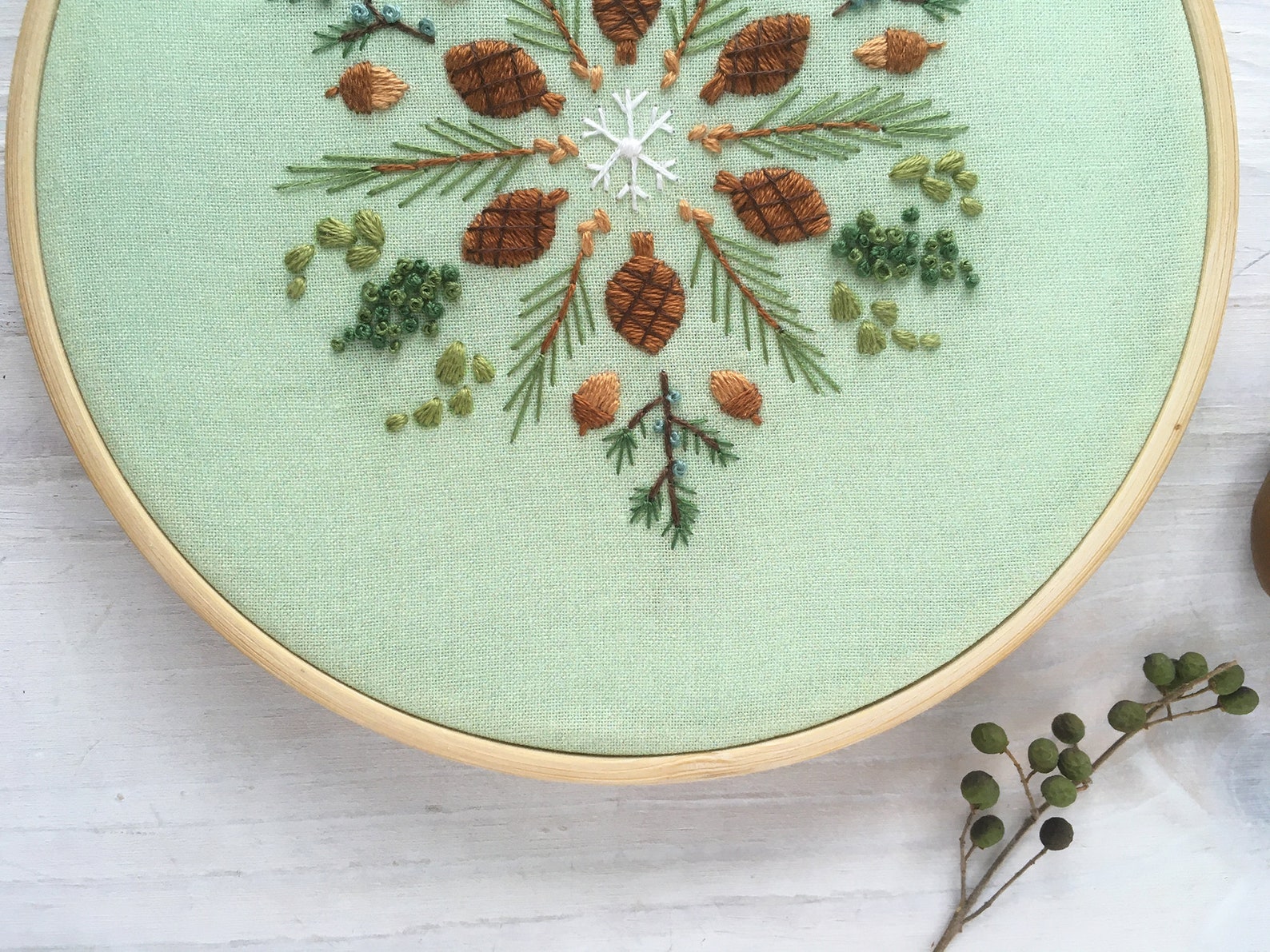 Evergreen Hand Embroidery Color Sampler With Printed Fabric - Etsy