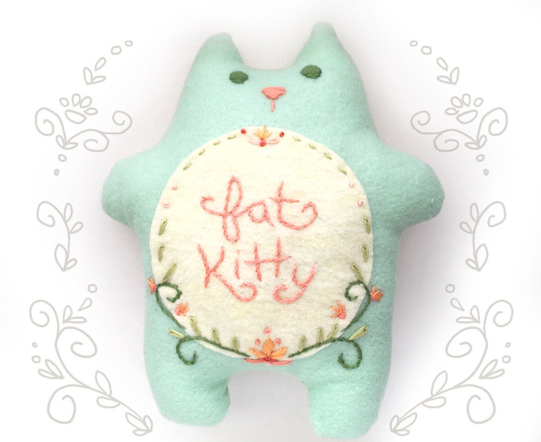 Fatkitty Plush Sewing Pattern PDF Download, Sew Your Own Felt Stuffed ...
