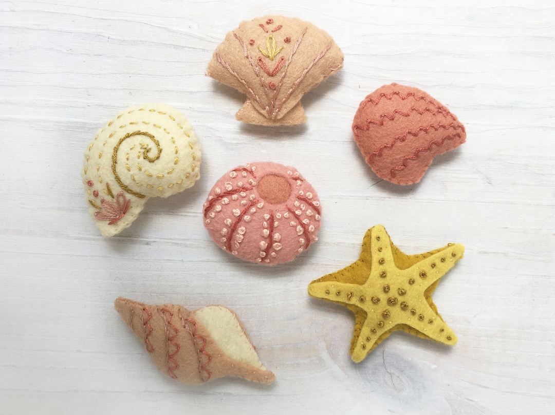 Felt Seashells PDF Pattern Download, Beach Decor, Plush Sewing Pattern ...