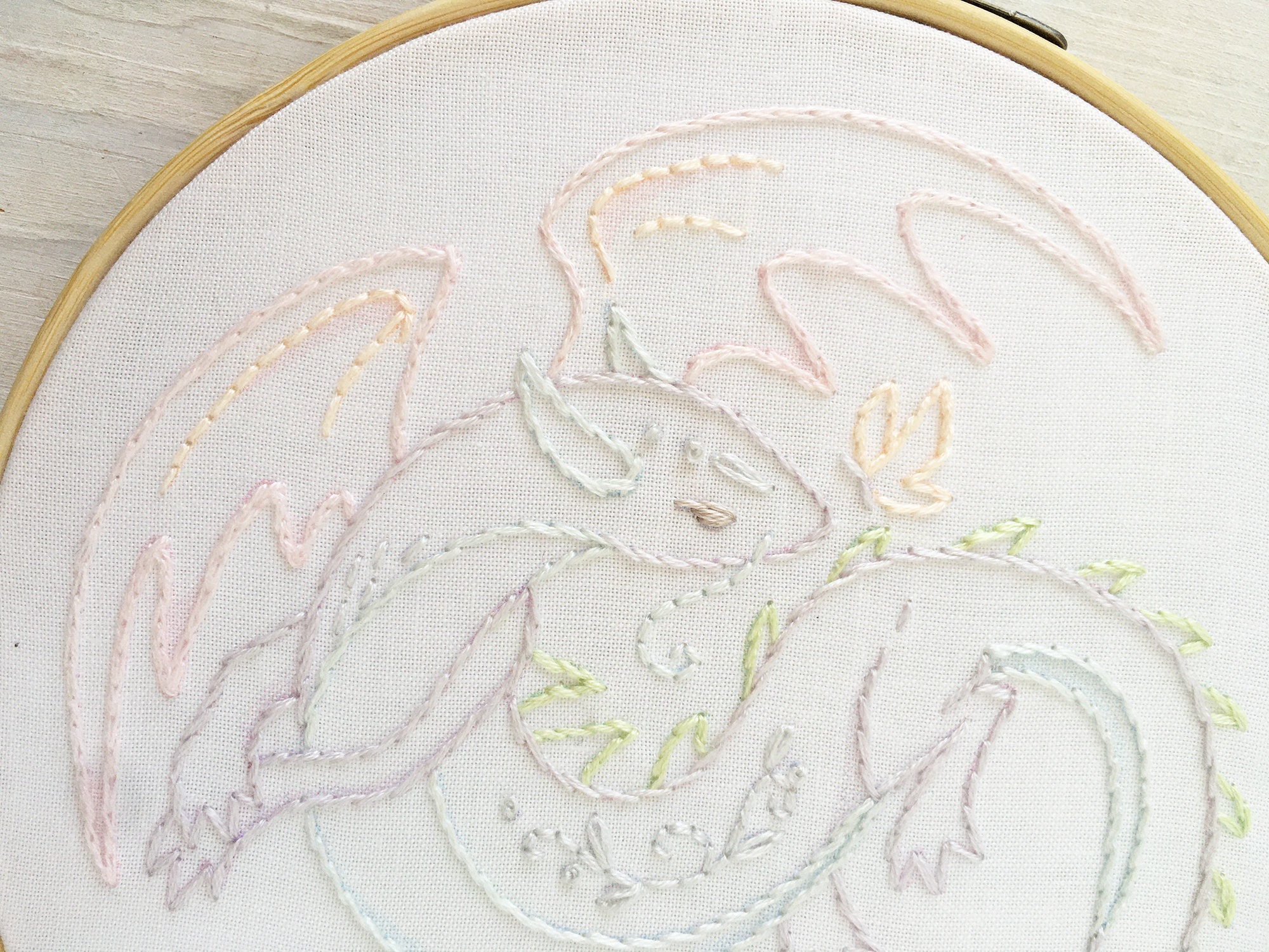 Pastel Dragon Hand Embroidery Sampler, Beginner DIY Fantasy Hoop Art - Etsy