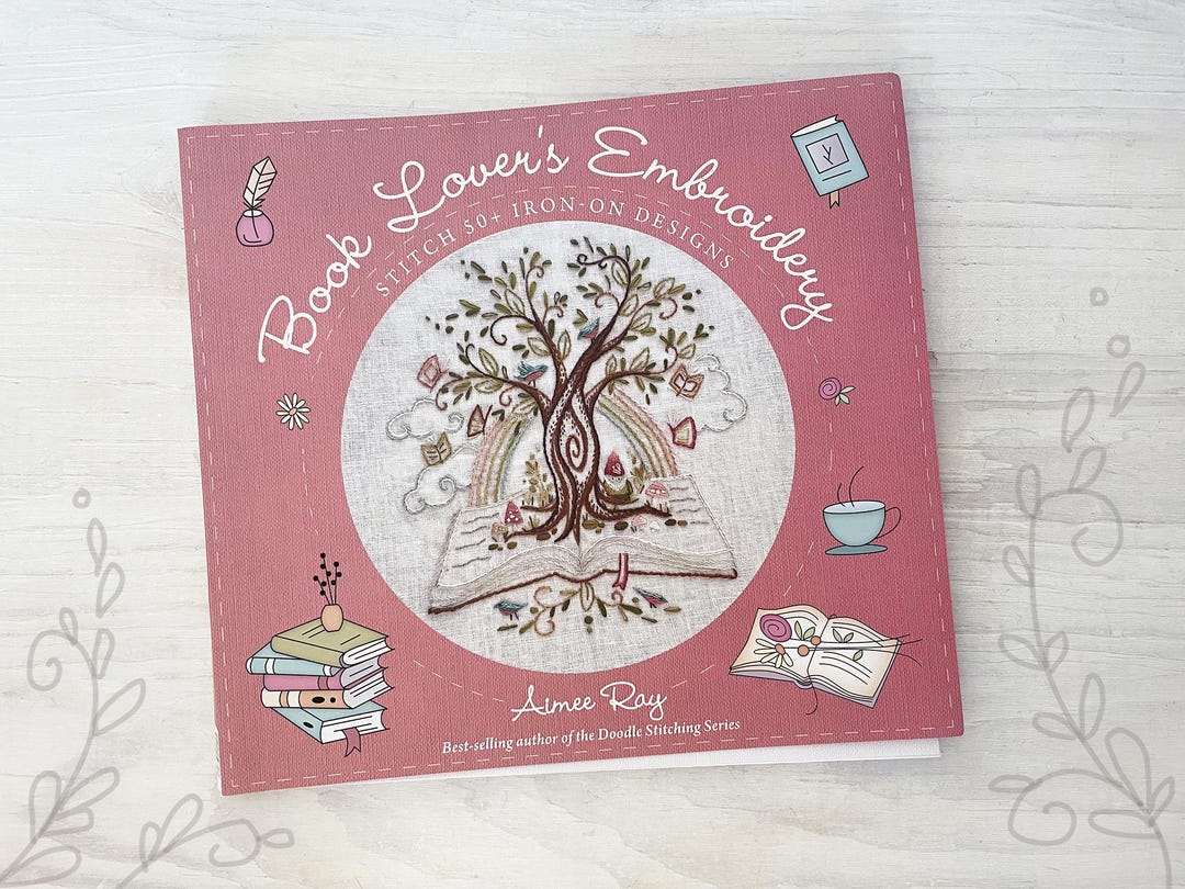 Book Lover's Embroidery, Doodle Stitching Iron-on Embroidery Book by ...