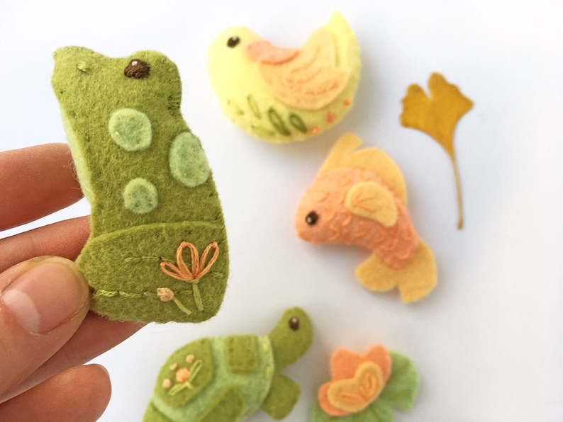 Felt Animals Pond Creatures Duck Frog Turtle Fish Plush - Etsy Canada