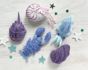 Plush Sewing Pattern for 6 Different Sea Creatures Felt Animals, PDF ...