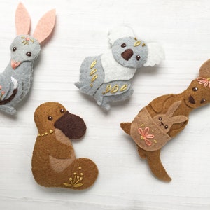 Australian Felt Animals Plush Sewing Pattern Digital Download, Kangaroo ...