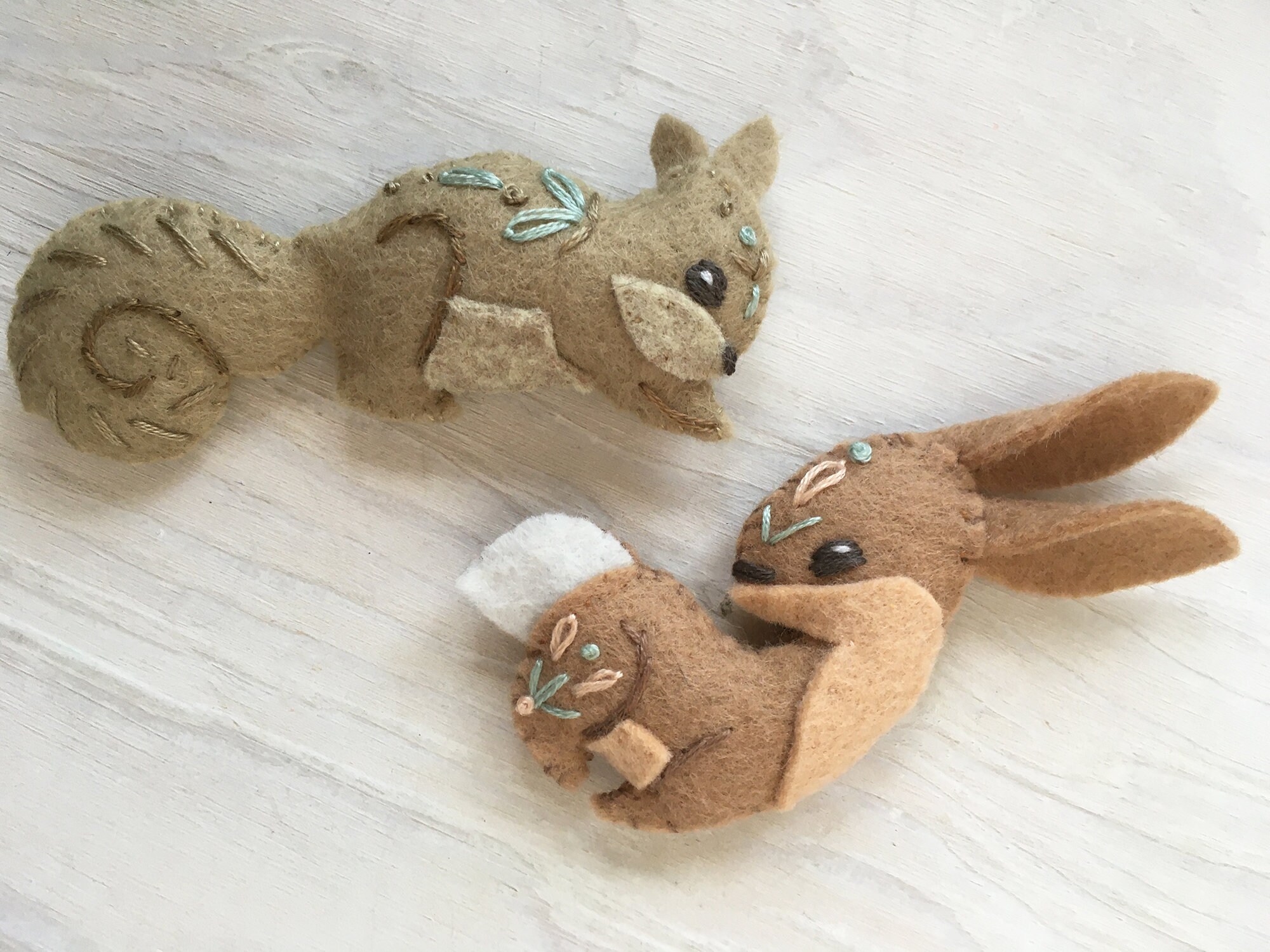 Owl, Rabbit, Squirrel Felt Animals Sewing Pattern PDF for Plush ...
