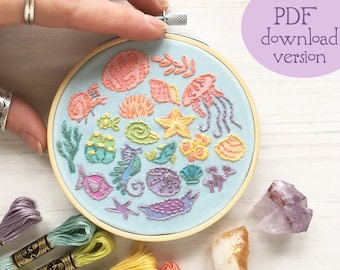 Sea Life Embroidery - Etsy