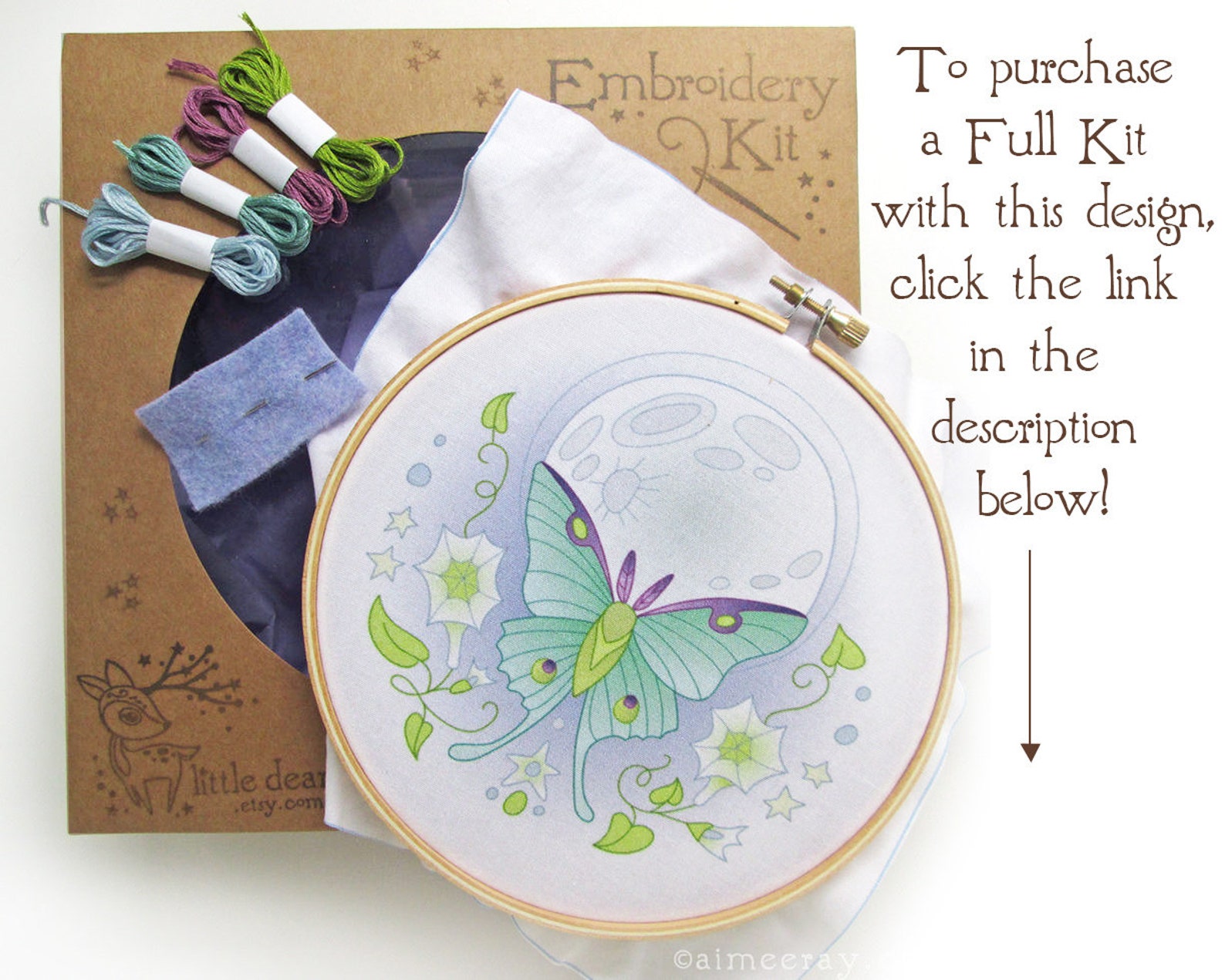 Hand Embroidery Sampler, Luna Moth Butterfly Moon, DIY Sampler ...