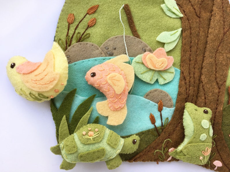 Felt Animals Pond Creatures Duck Frog Turtle Fish Plush - Etsy Canada