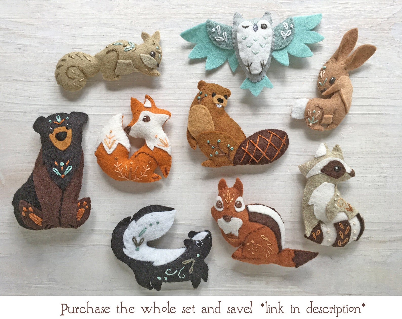 Fox Chipmunk Raccoon Sewing Pattern PDF for Felt Plush - Etsy Australia