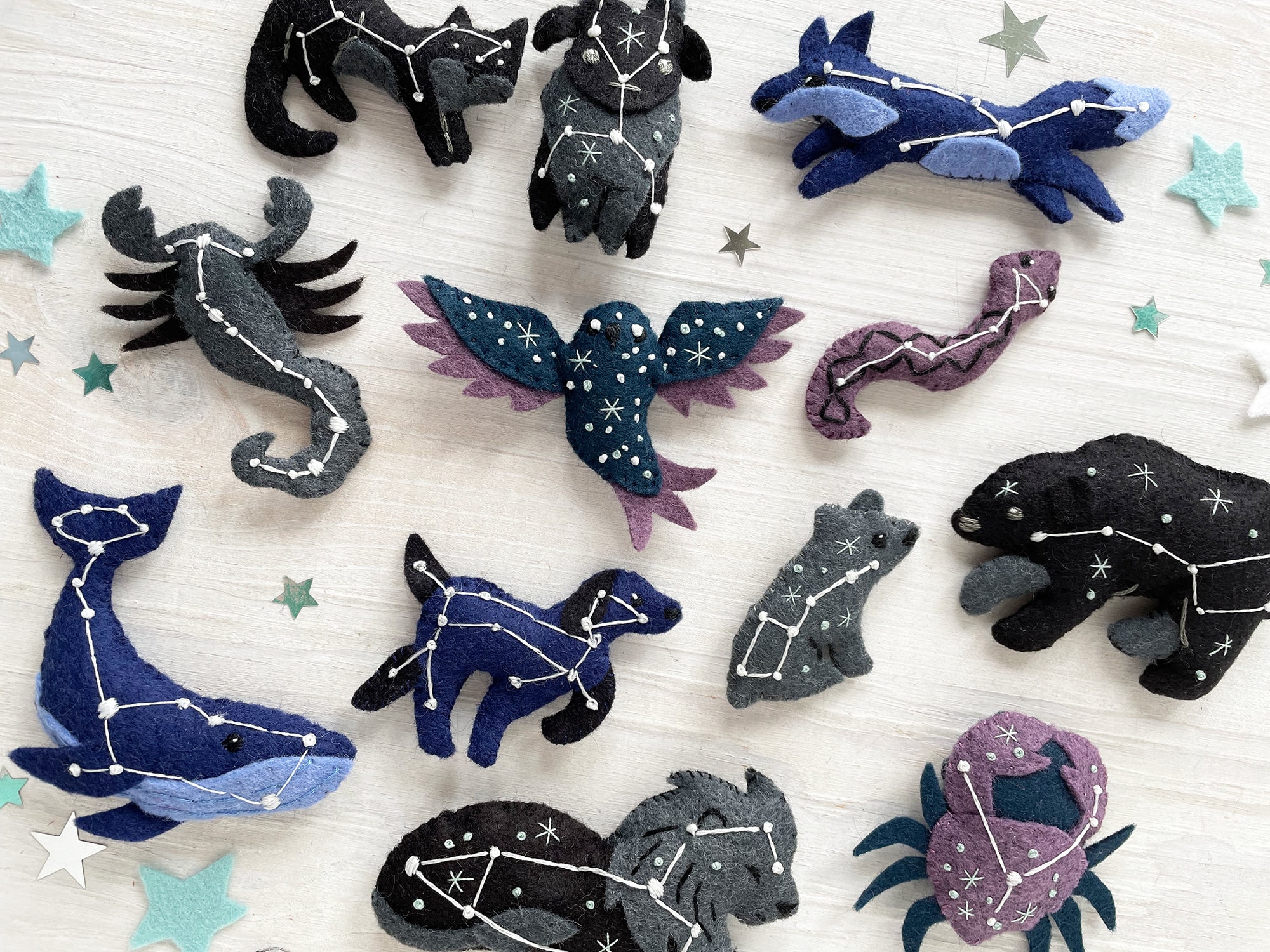 12 Constellation Animals Sewing Pattern PDF Download, Celestial Zodiac ...