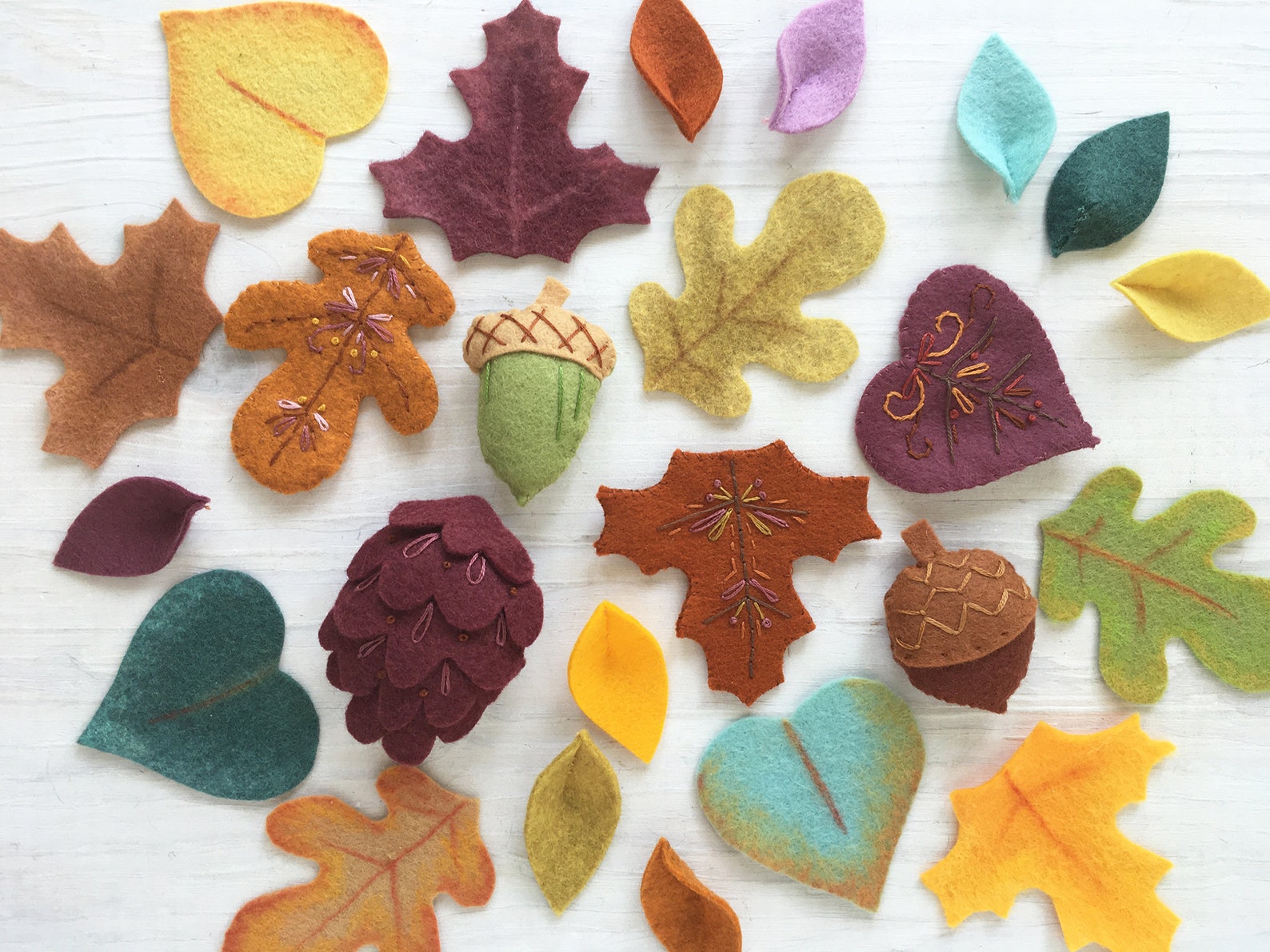 Felt Leaves Sewing Pattern PDF Download Felt Plants Garland | Etsy