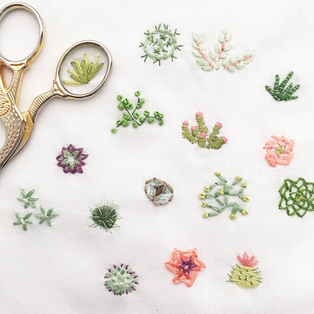 Tiny Succulents Hand Embroidery Pattern PDF Download, Embroidery Hoop ...
