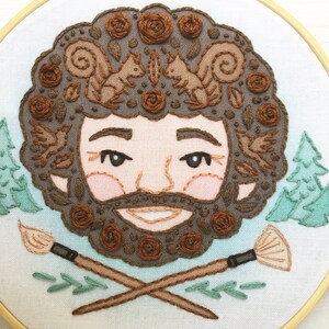 Bob and His Happy Little Trees Hand Embroidery Sampler Hoop - Etsy