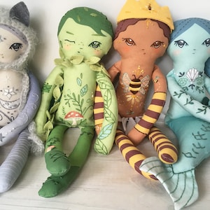 DIY Cut and Sew Sweet Bea Doll With Embroidery, Cloth Doll, Embroidery ...