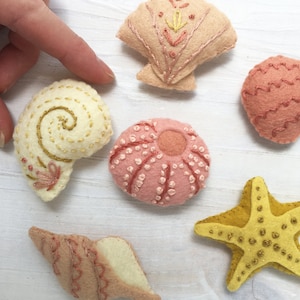 Felt Seashells PDF Pattern Download, Beach Decor, Plush Sewing Pattern ...