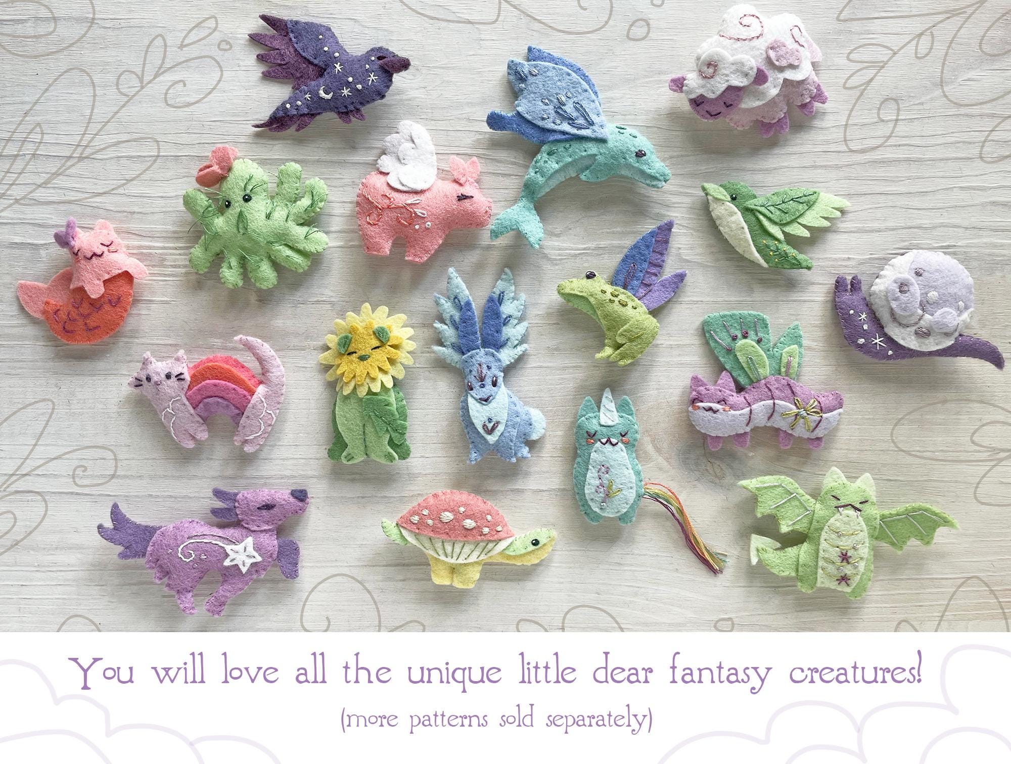 Felt Celestial Sky Creatures Fantasy Animals PDF Pattern Download, SVG ...