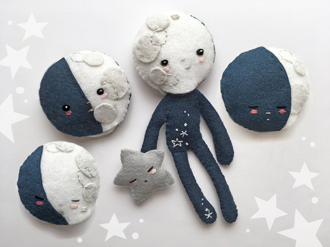 Celestial Plush Sewing Pattern for Felt Doll Moon Child and Starbaby ...