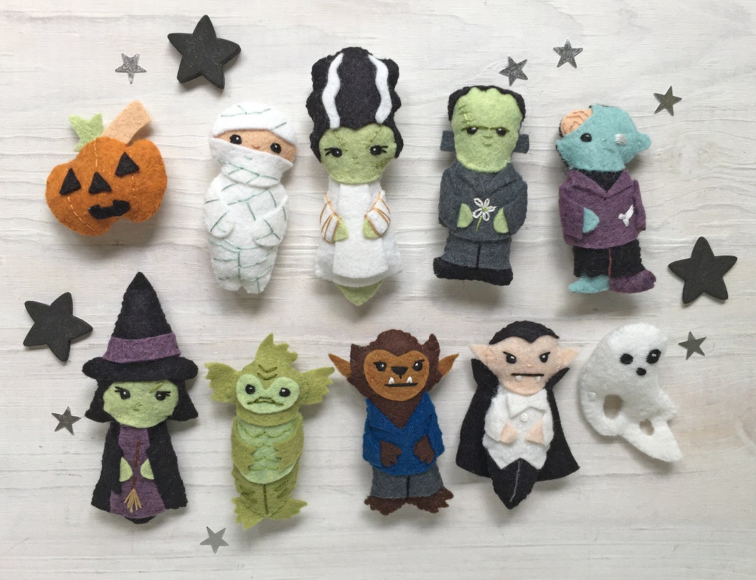 Movie Monsters Halloween DIY Plush Sewing Pattern PDF Download, SVG ...