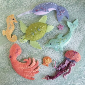 Felt Animals, Sea Creatures Set 1, Plush Pattern, Sewing Pattern, PDF ...