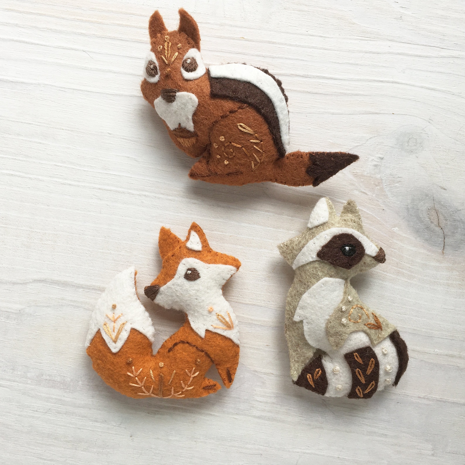 Fox Chipmunk Raccoon Sewing Pattern PDF for Felt Plush - Etsy Canada