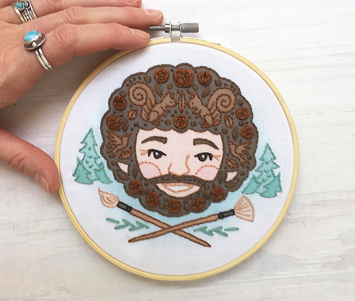 Bob and His Happy Little Trees Hand Embroidery Sampler Hoop | Etsy