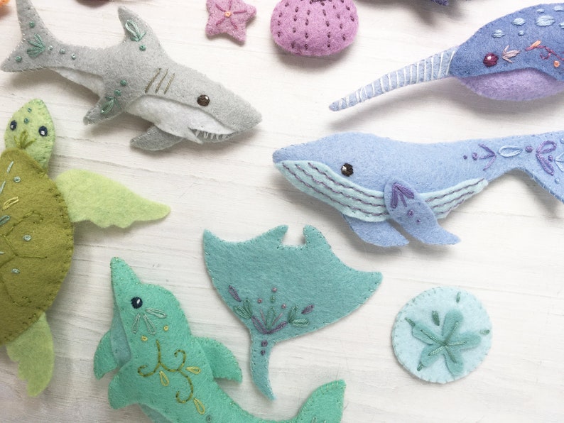 Plush Sewing Pattern for 12 Different Sea Creatures Felt - Etsy Canada