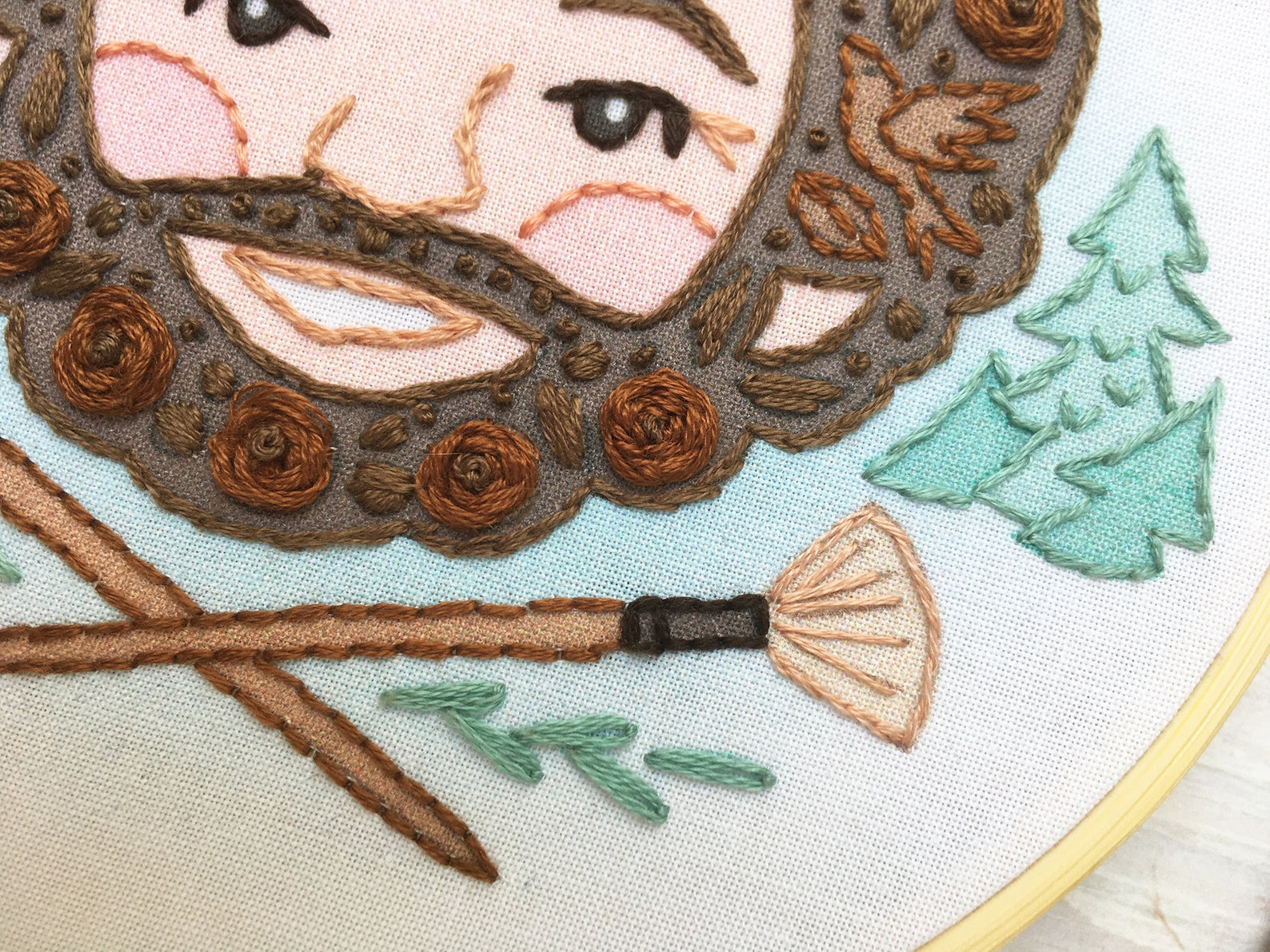 Bob and His Happy Little Trees Hand Embroidery Sampler Hoop | Etsy