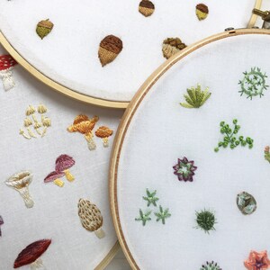 Tiny Acorns Hand Embroidery Pattern PDF Download, Woodland Embroidery ...