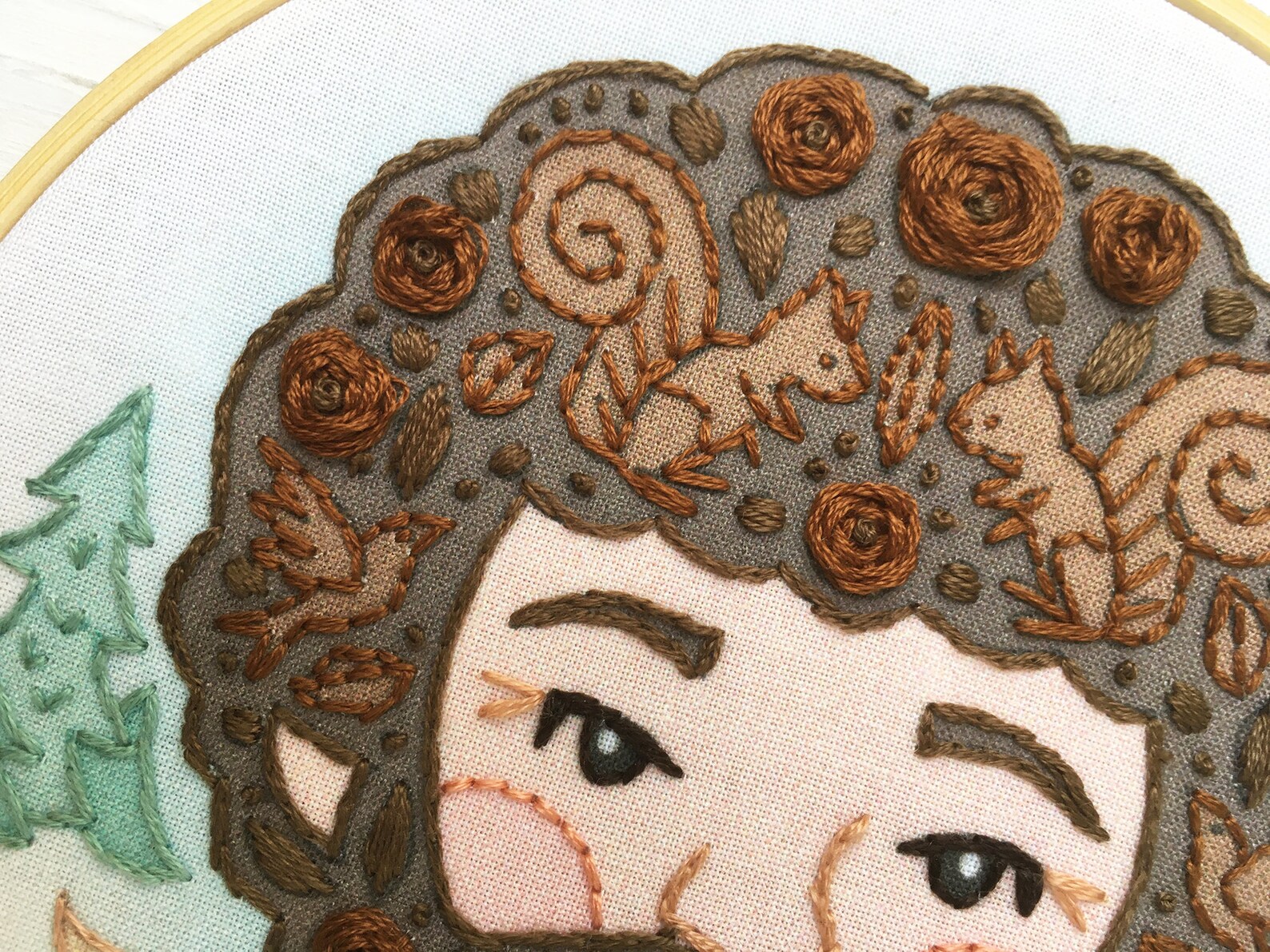 Bob and His Happy Little Trees Hand Embroidery Sampler Hoop | Etsy