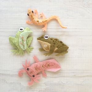 Amphibians Felt Animals Sewing Pattern PDF for Plush Toys, Frog, Toad ...