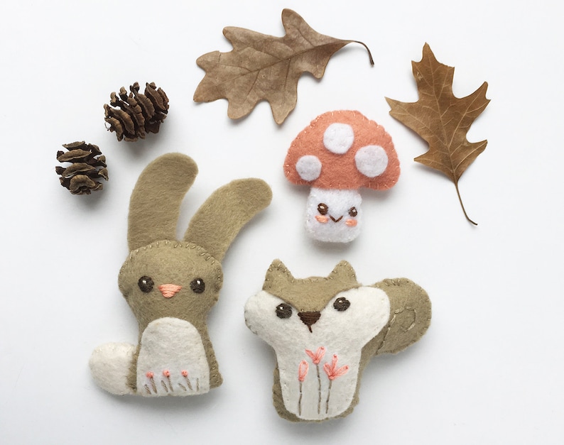 DIY Mini Felt Animals Sewing Kit, Make Your Own Woodland Bunny ...