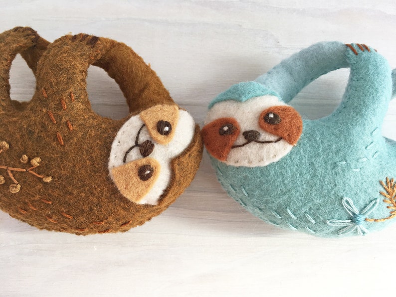 Felt Sloth Plush Sewing pattern felt toy PDF Digital | Etsy