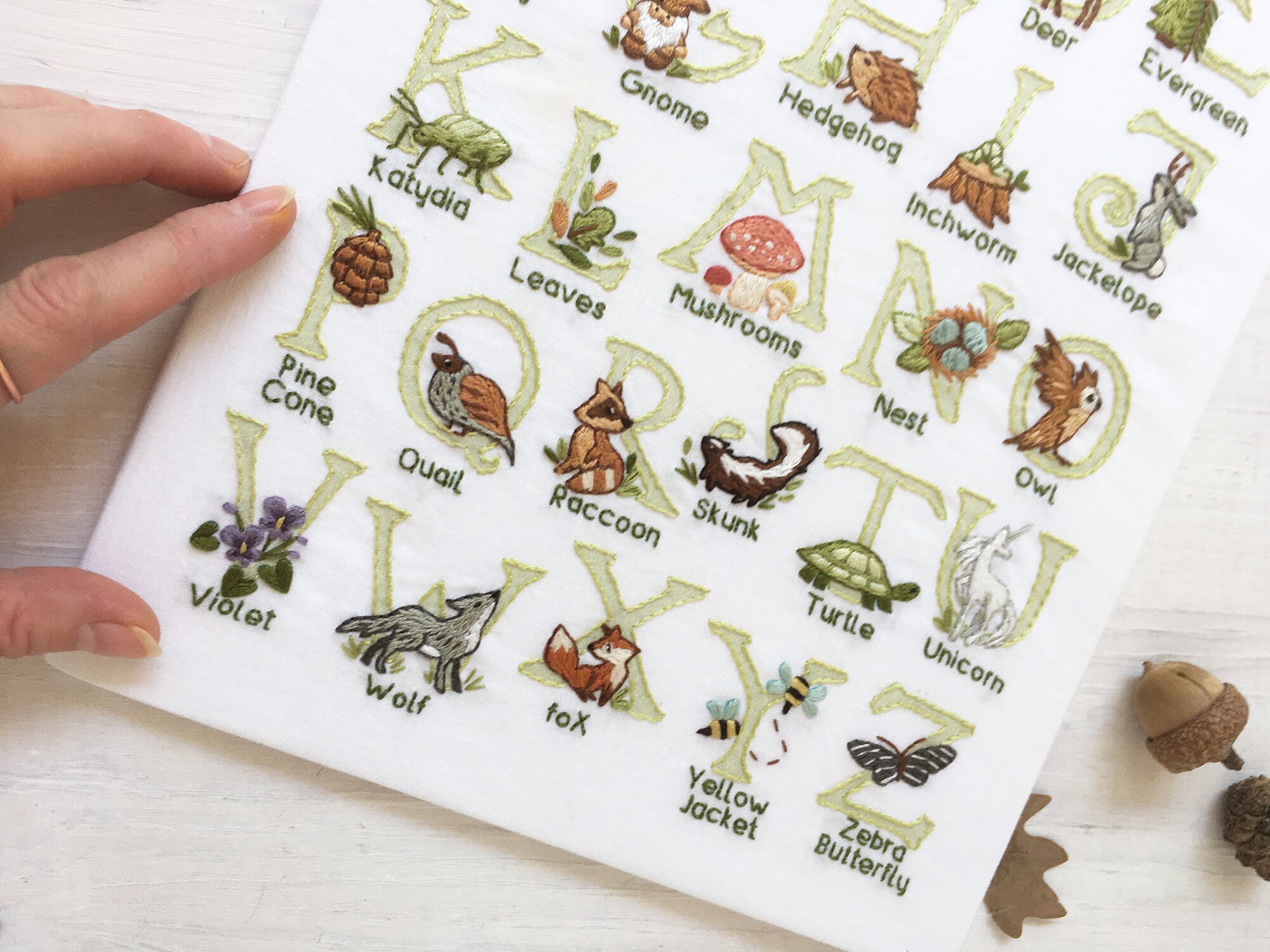 Woodland ABC Alphabet Hand Embroidery, Forest Animals PDF Download ...
