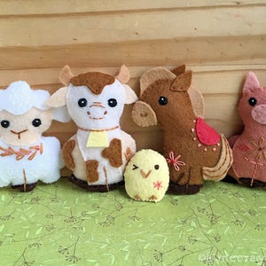 Sewing Pattern for Felt Farm Animals, PDF Download, SVG File, Make ...