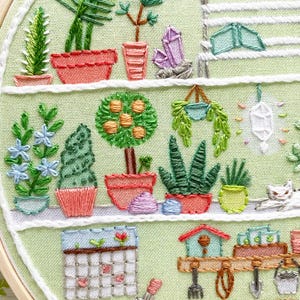 Little Greenhouse Hand Embroidery Sampler, Garden, Plant Lady DIY ...