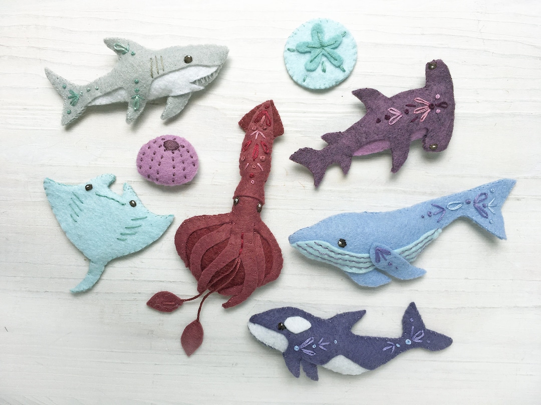 Sea Creatures Sewing Pattern for 6 Different Felt Animals, PDF, SVG ...