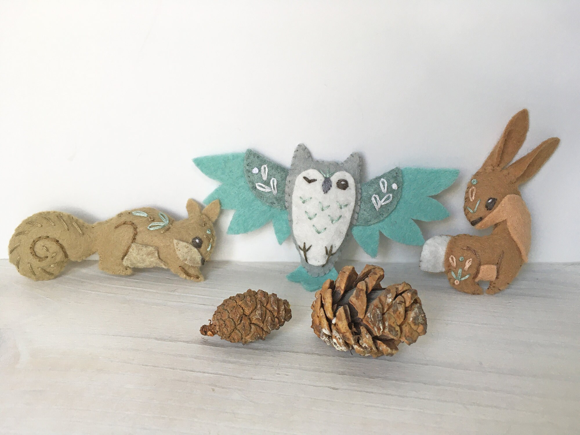 Owl, Rabbit, Squirrel Felt Animals Sewing Pattern PDF for Plush ...