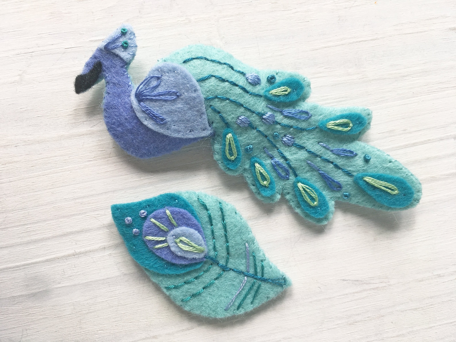 Felt Peacocks and Feathers PDF Pattern Download SVG File - Etsy