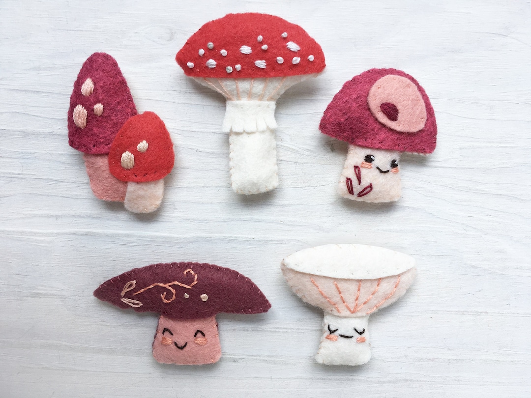 Felt Mushrooms PDF Pattern Download, SVG File, Plush Sewing Pattern for ...