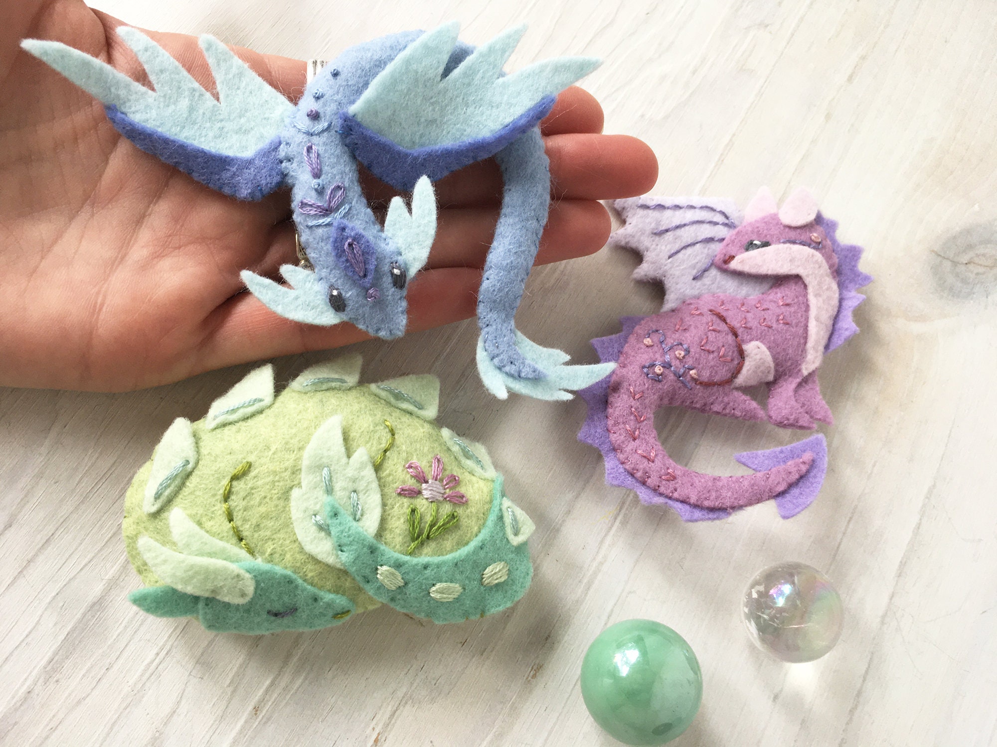 Felt Dragons PDF Pattern Download SVG File Mini Plush Sewing - Etsy