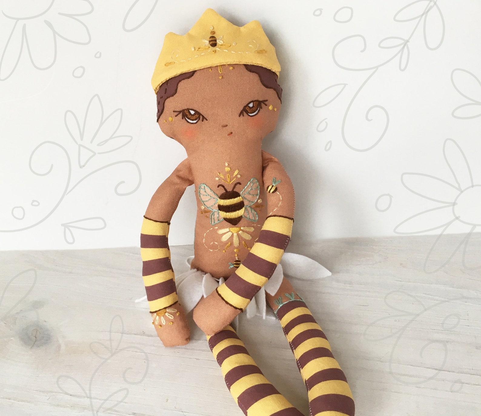 DIY Cut and Sew Sweet Bea Doll With Embroidery Cloth Doll | Etsy