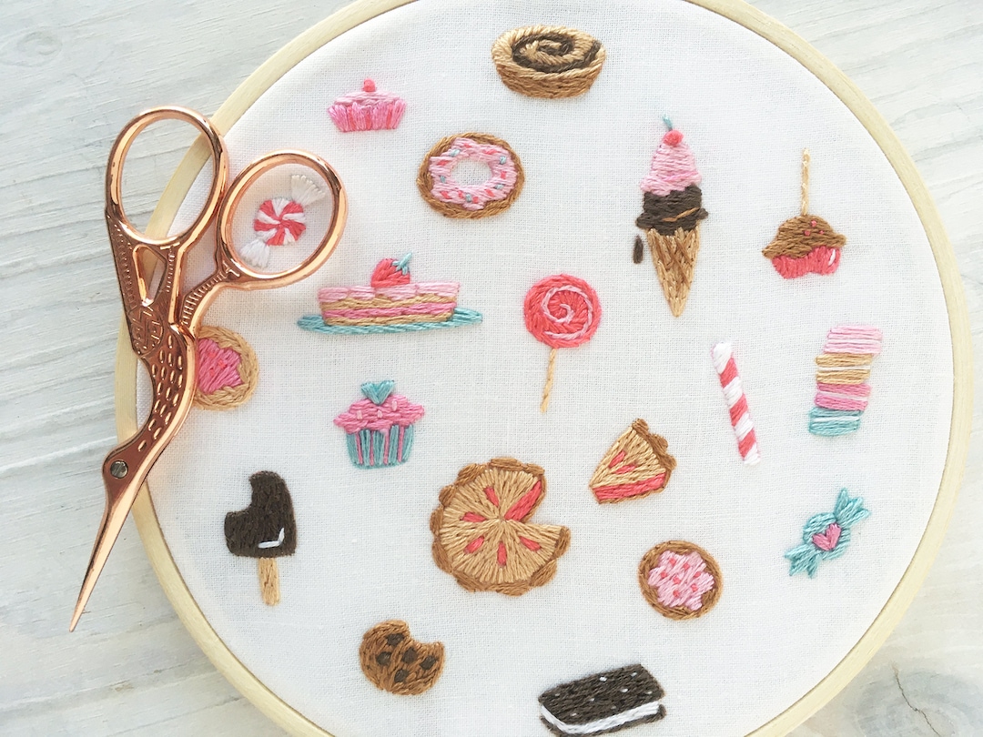 PDF Download Tiny Sweets Hand Embroidery Pattern, Embroidery Hoop Art ...