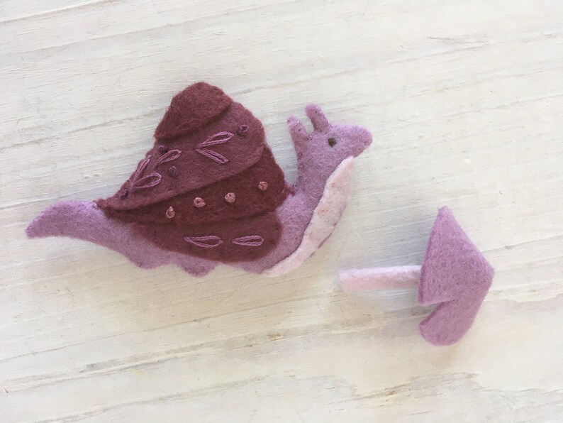 Felt Snails and Mini Mushrooms PDF Pattern Download SVG File - Etsy
