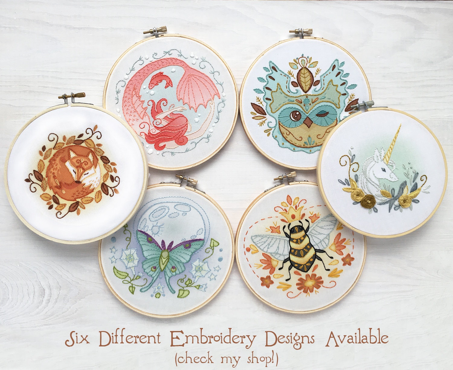 Hand Embroidery Sampler, Luna Moth Butterfly Moon, DIY Sampler ...
