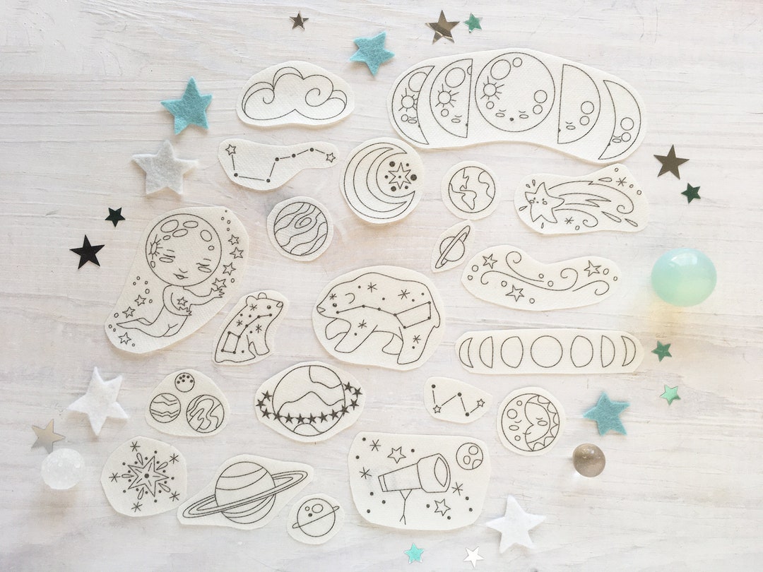 19 Celestial Stick and Stitch Embroidery Designs, Hand Embroidery ...